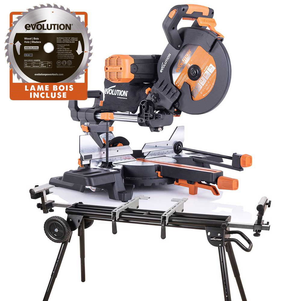 Pack Evolution : Scie à onglet double biseau R255SMS-DB+ avec lame mul — Evolution Power Tools SAS