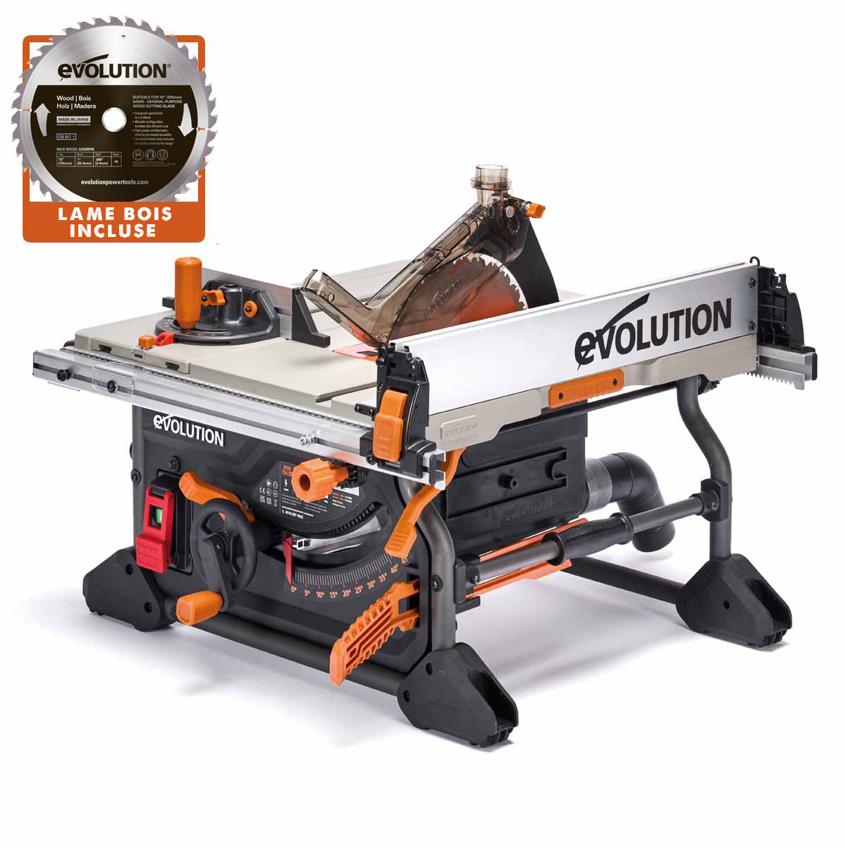 Scie sur table Evolution R255TBL 255mm avec lame multi-matériaux TCT ...