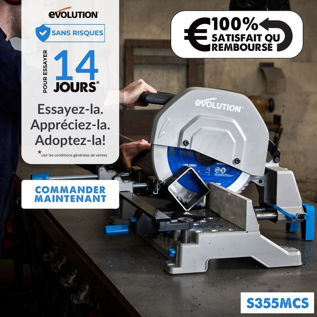 Scie à onglet 355mm Evolution S355MCS pour la découpe du métal ...